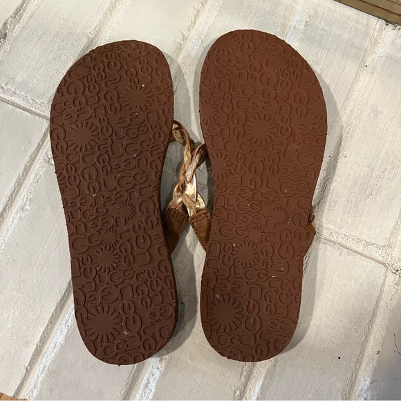 UGG | Shoes | Ugg Navie Braided Leather Flip Flops | Poshmark